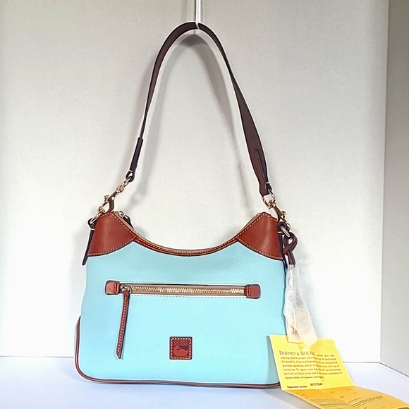 Dooney & Bourke | Bags | Dooney Bourke Pebble Grain Small Hobo Sky Blue ...